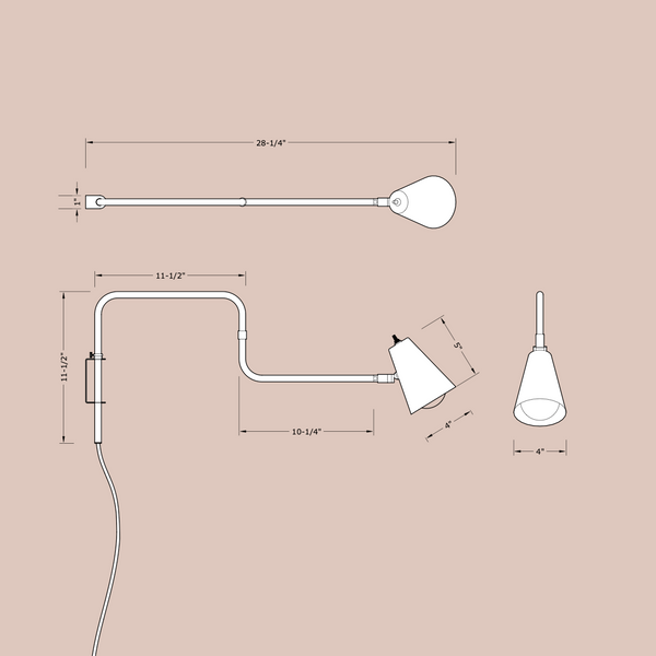 Plug-in Swing Arm Wall Lamp: Double-jointed - onefortythree