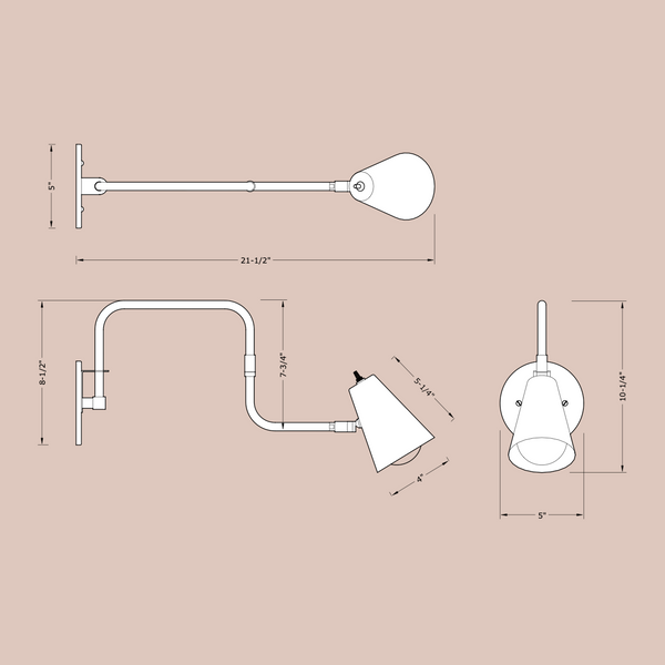 Hardwired Double-jointed lamp - onefortythree