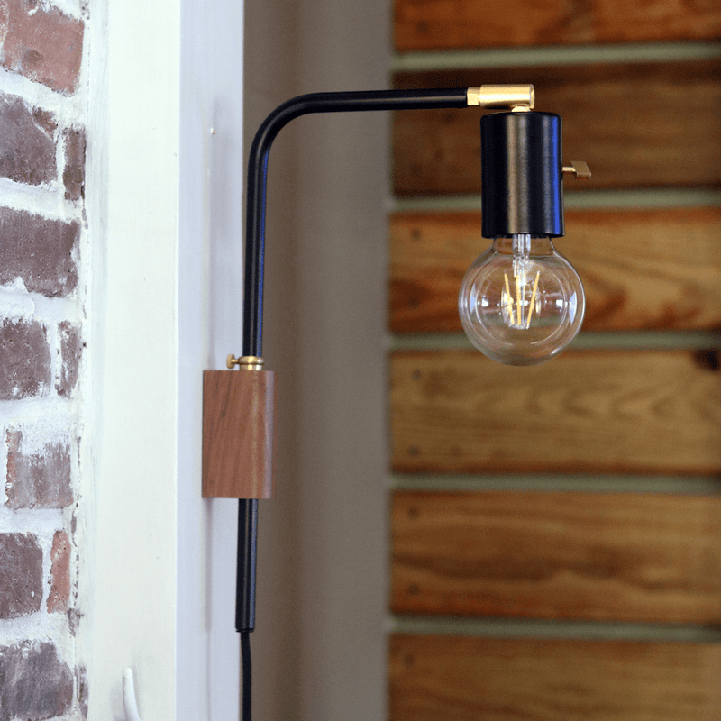 Ogden Plug-in Swing Arm Bedside Wall Lamp - onefortythree